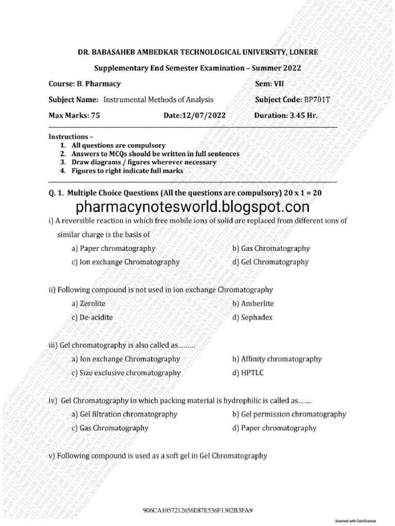 QP july 2022 summer BP701T IMA sem vii | PDF