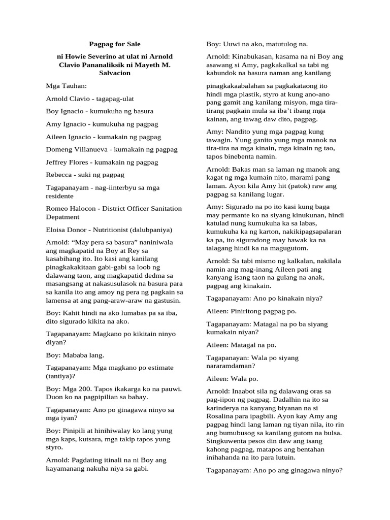 Pagpag for Sale | PDF
