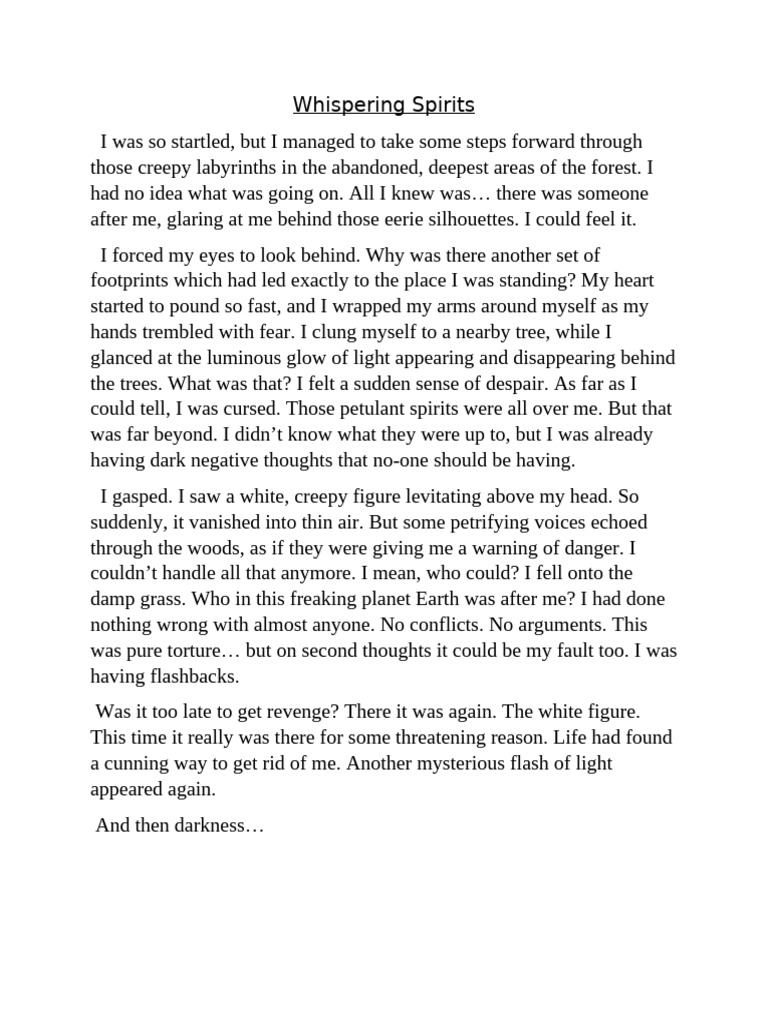 Whispering Spirits (Writing) | PDF