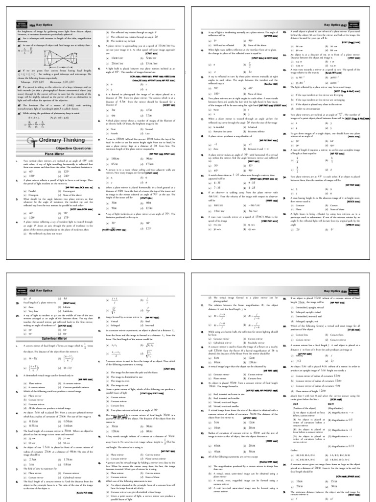 Ray Optics | PDF | Optics | Electromagnetic Spectrum