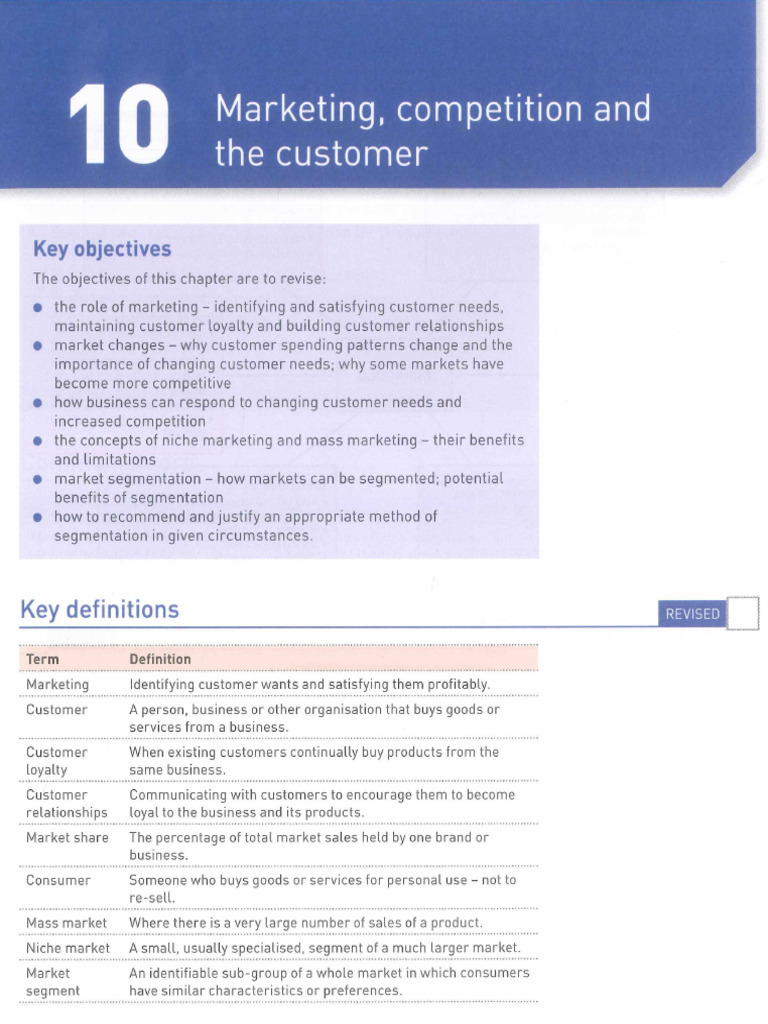 Marketing, Competition & The Customer | PDF