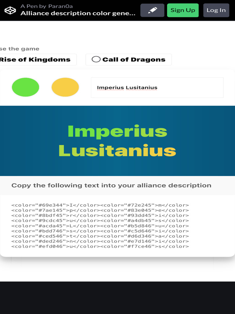Alliance Description Color Generator | PDF