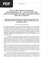 Manual For Utilisation of 15th FC Tied Funds | PDF | Economies | Water ...