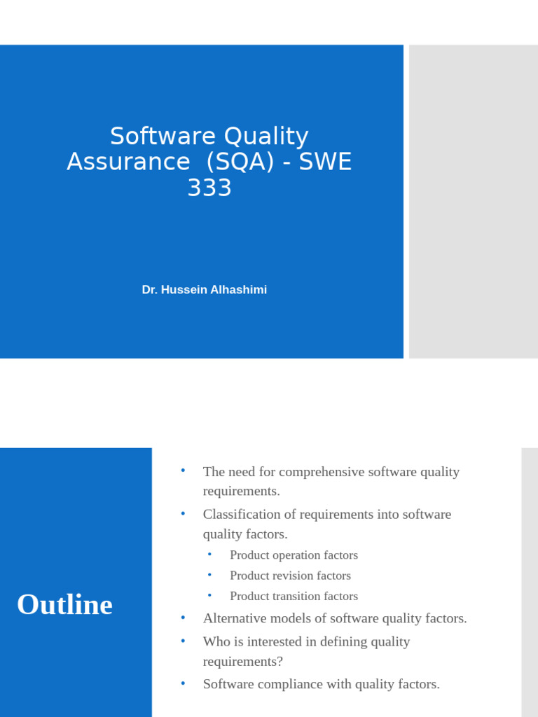 Software Quality Assurance Factors Explained | PDF | Software ...