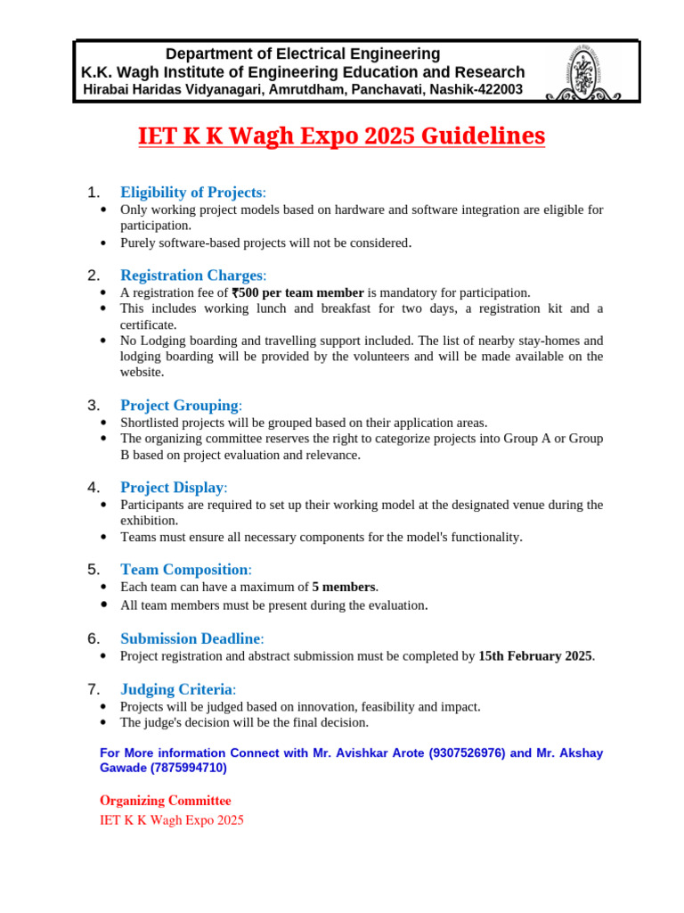 Guidelines For Expo | PDF