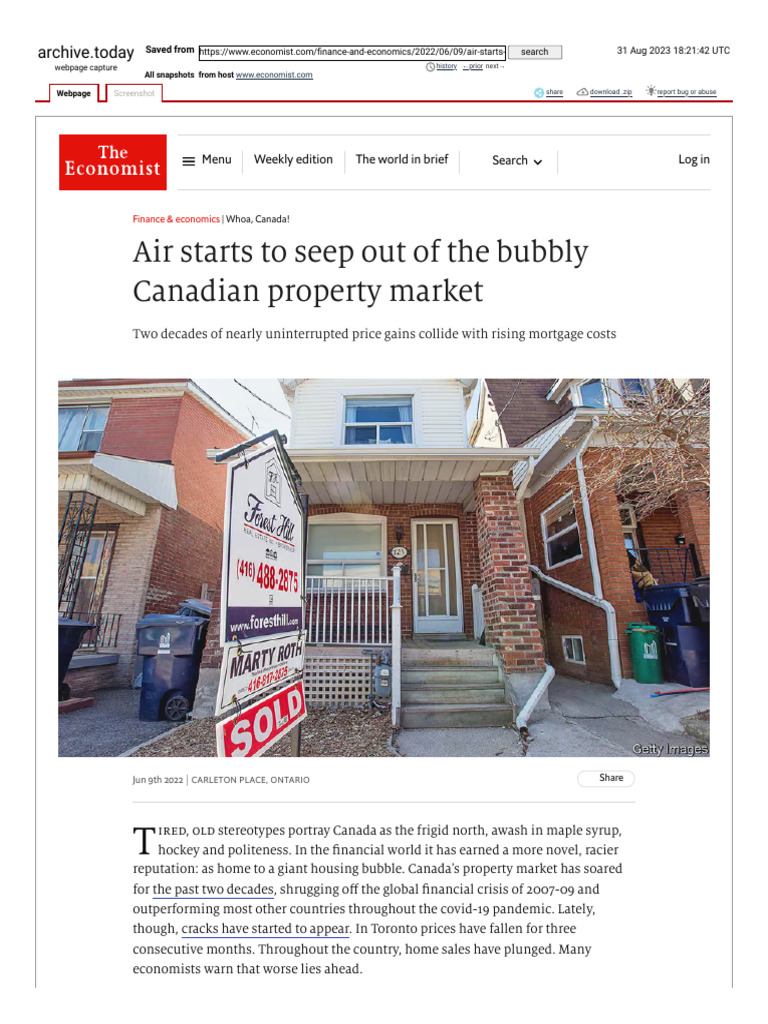 Air Starts To Seep Out of The Bubbly Canadian Property Market | PDF ...