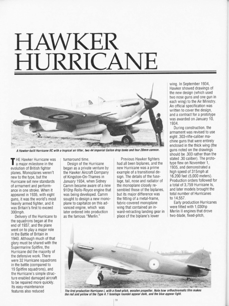 Scale Aircraft Drawings Vol. 2 18 - Hawker Hurricane | PDF