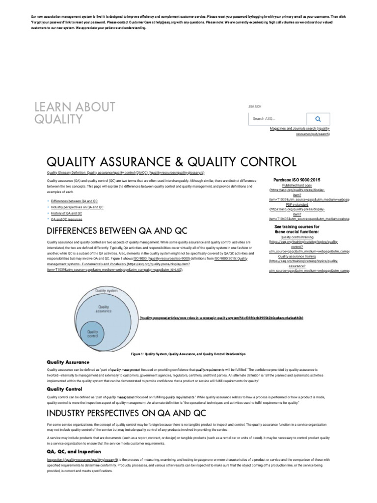 Quality Assurance Vs Quality Control - Definitions & Differences - ASQ ...