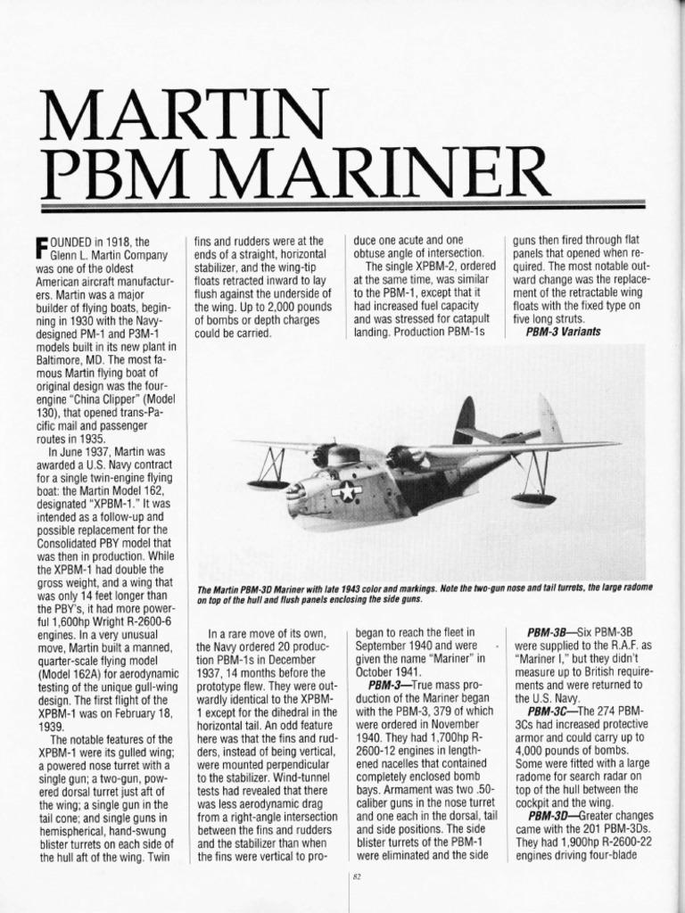 Scale Aircraft Drawings Vol. 2 23 - Martin PBM Mariner | PDF