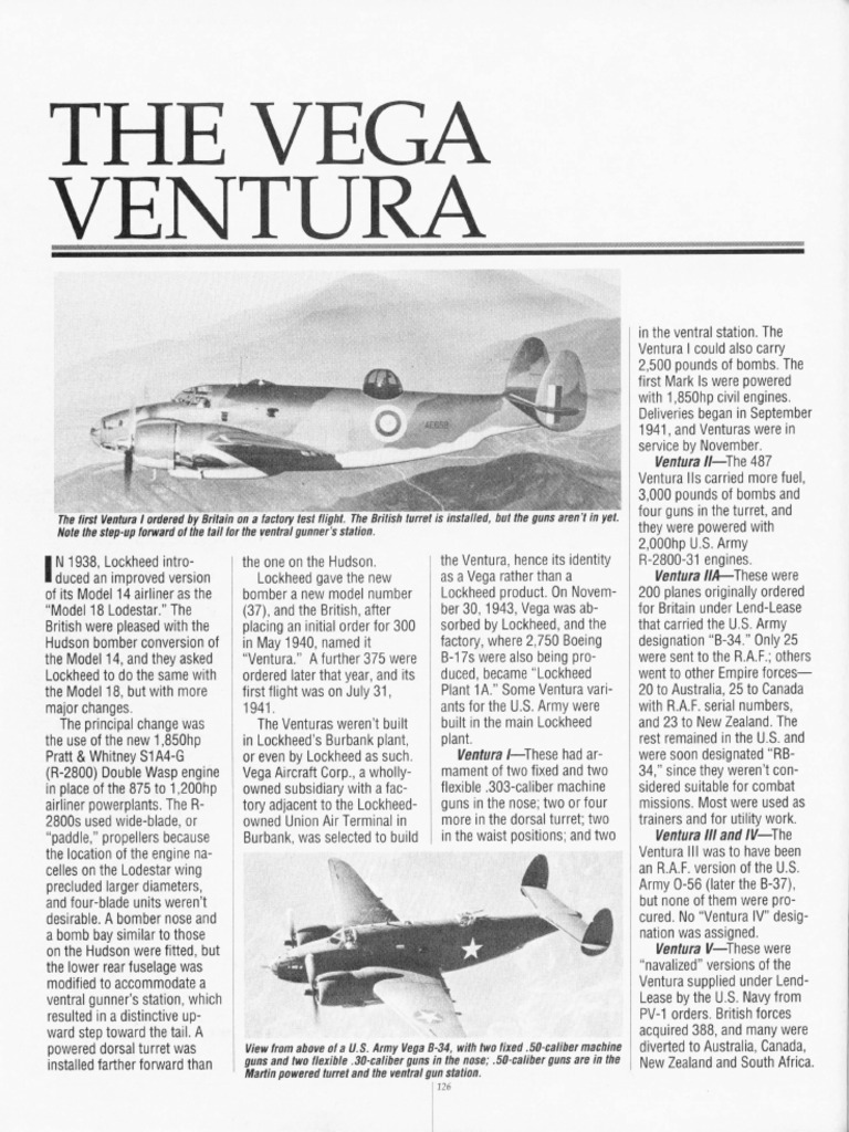 Scale Aircraft Drawings Vol. 2 21 - Lockheed Vega Ventura | PDF