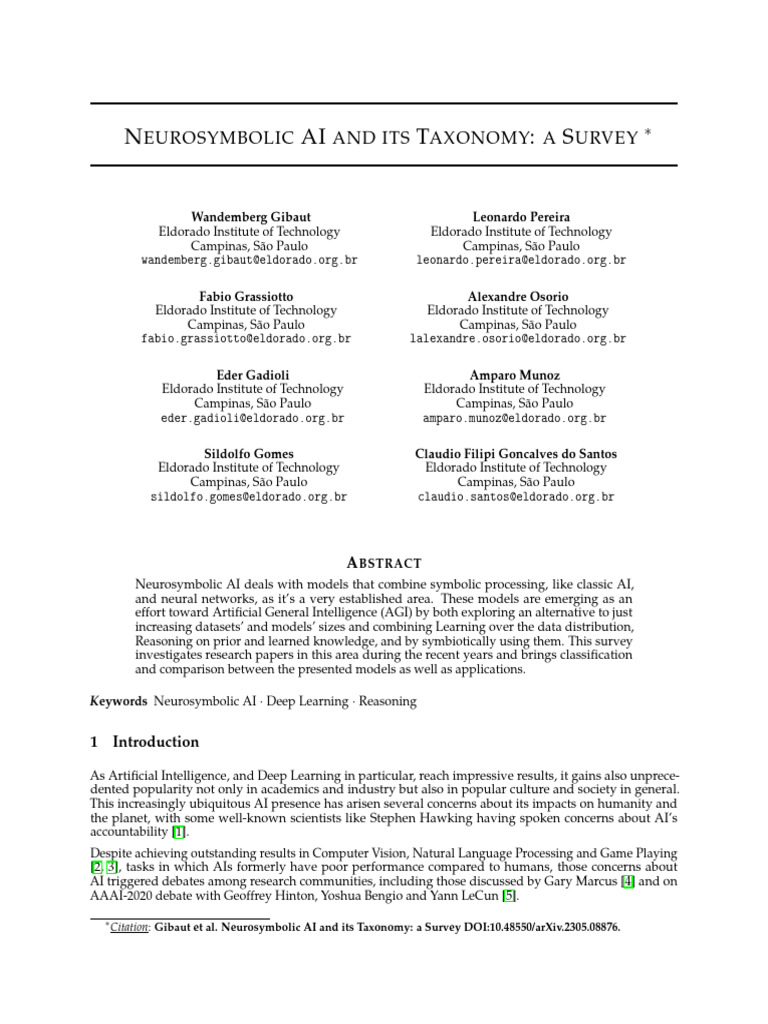 NEUROSYMBOLIC AI AND ITS TAXONOMY_ A SURVEY | PDF | Intelligence (AI) & Semantics | Artificial ...