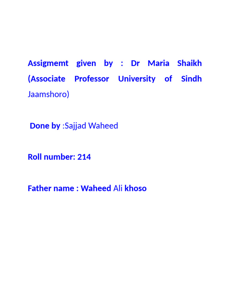 Sajjad Waheed Assignment | PDF | Financial Markets | Deficit Spending