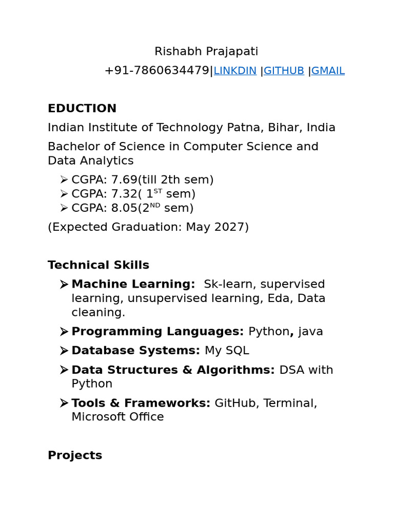 Rishabh Prajapati RRR | PDF