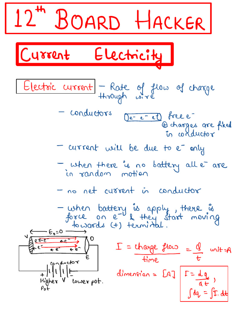Current Electricity | PDF | Electrical Resistivity And Conductivity ...