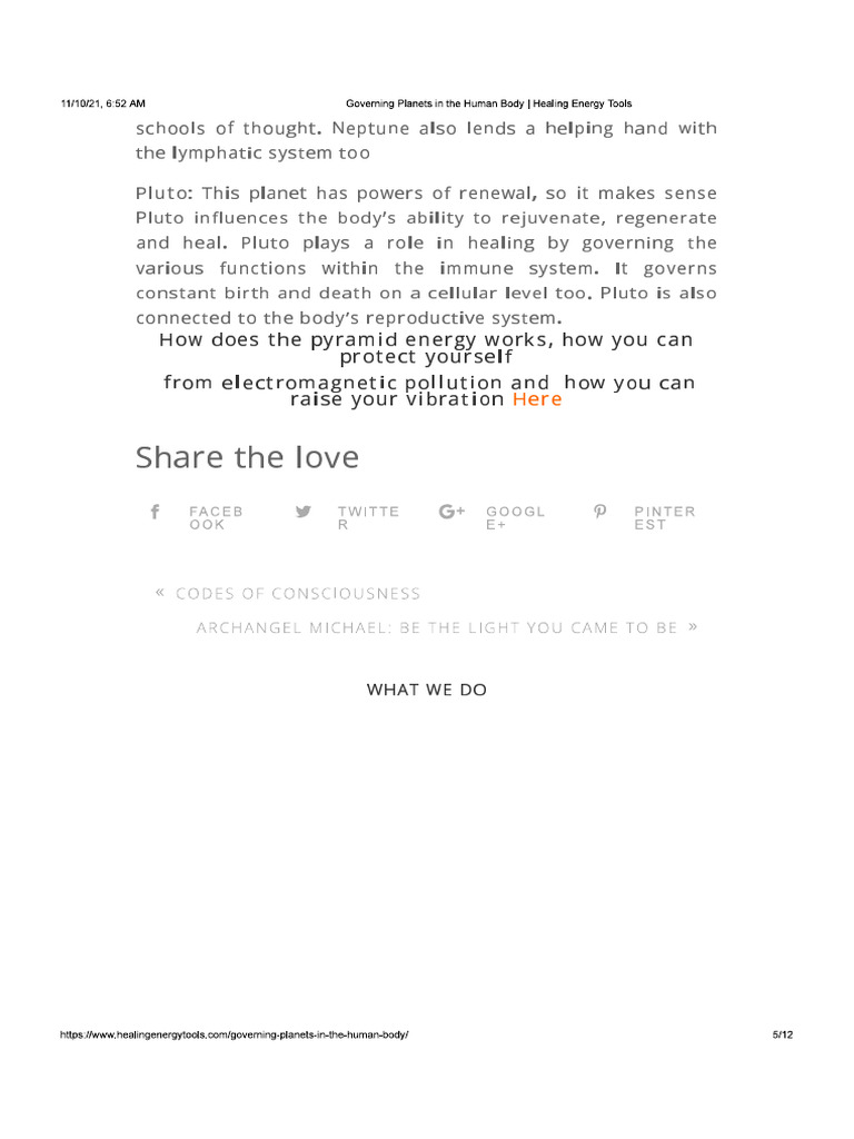 Governing Planets in the Human Body _ Healing Energy Tools pg5 | PDF