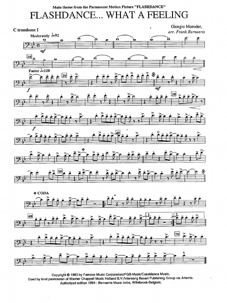 FLASHDANCE - WHAT A FEELING Harsonák | PDF