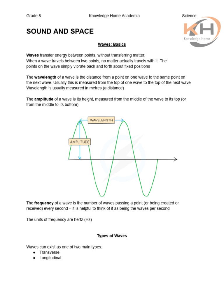 GRADE 8 Science Sound and Space Notes | PDF | Giant Impact Hypothesis ...