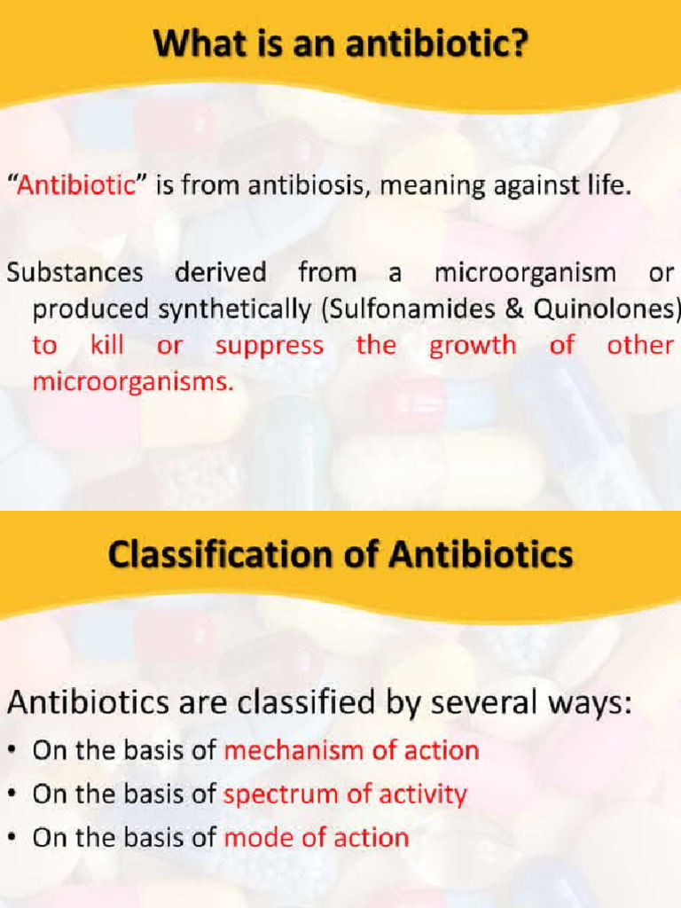 Antibiotics- Penicillins, Cephalosporins, Chloramphenicol, Macrolides ...