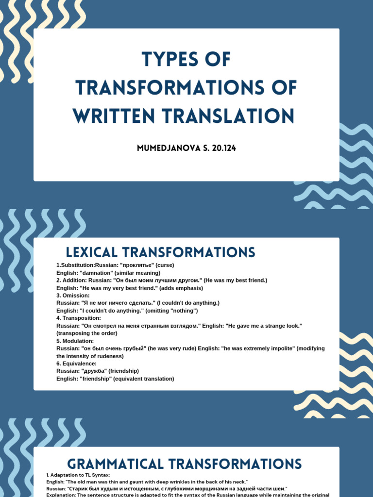 Types of Written Translation Transformations | PDF | Translations ...