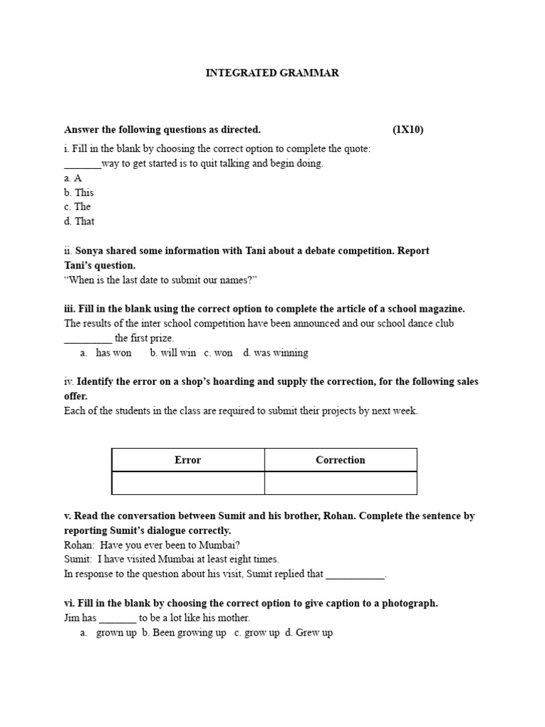 INTEGRATED GRAMMAR 5 | PDF