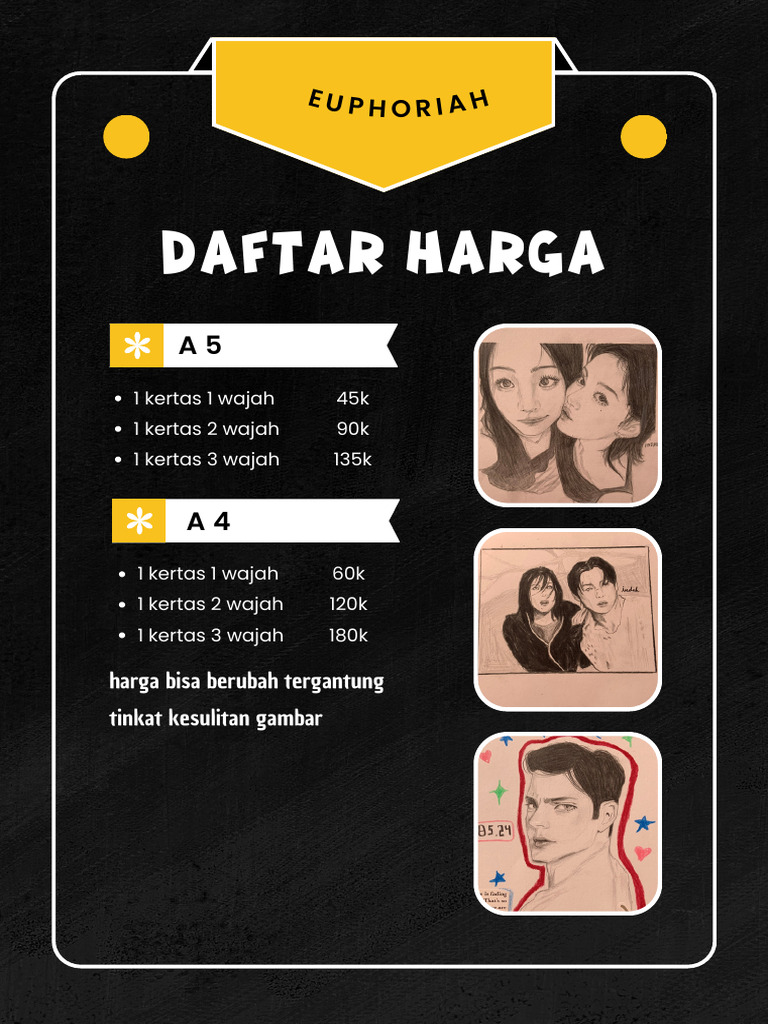 Daftar Menu Makanan Modern Bertekstur Hitam Dan Kuning PDF | PDF