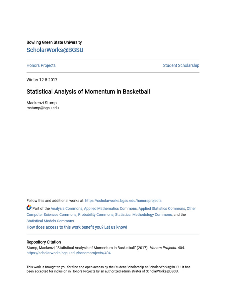 Analyzing Basketball Momentum Statistically | PDF | Statistics