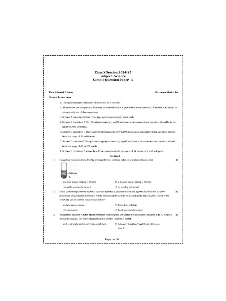 Sample Paper 2 | PDF