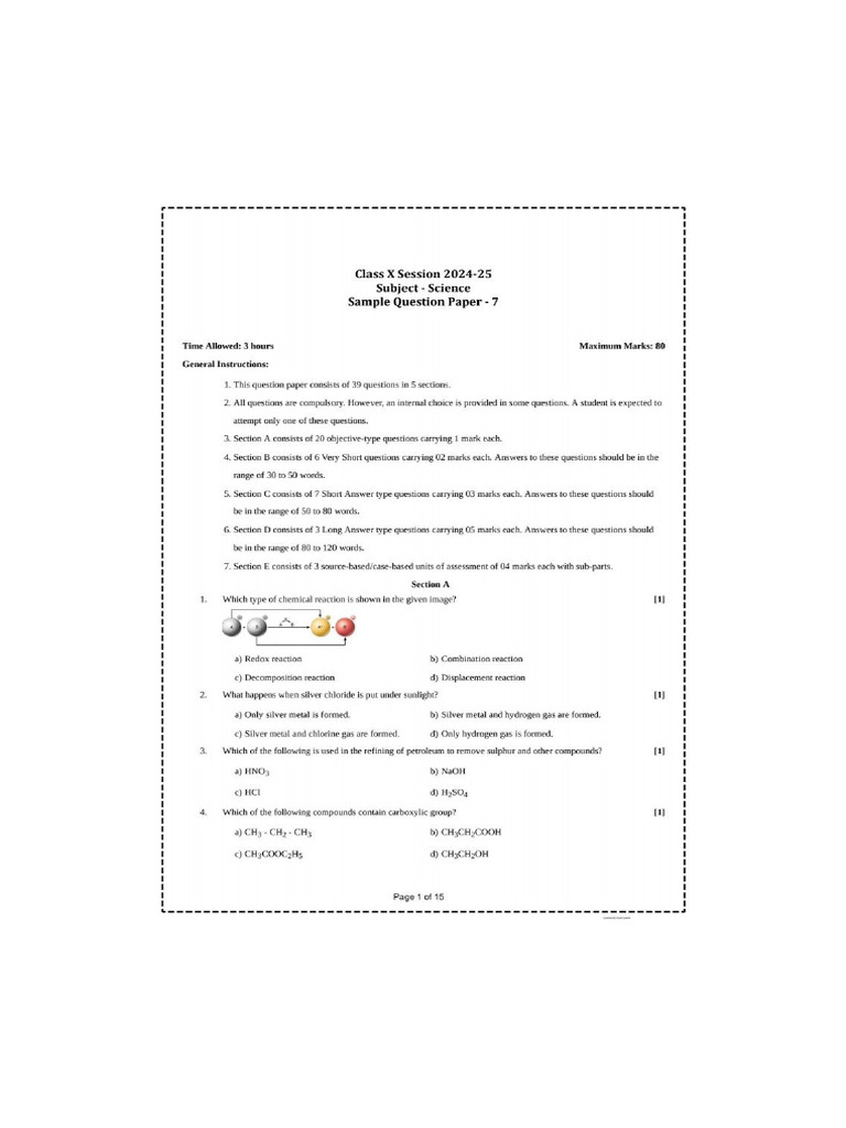 Science 1st Sample Paper | PDF