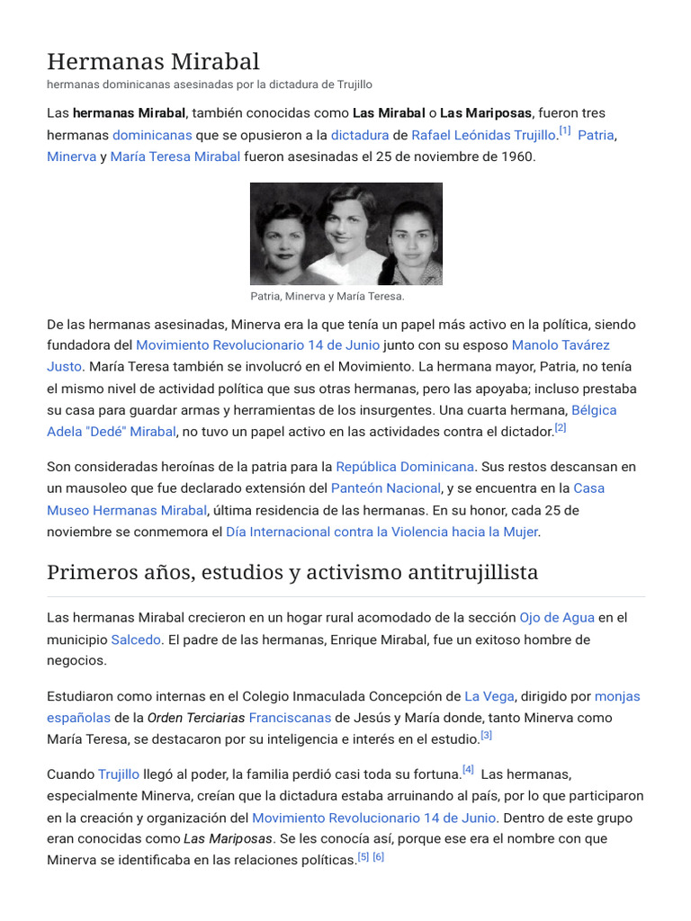 Hermanas Mirabal: Heroínas Dominicanas | PDF | República Dominicana