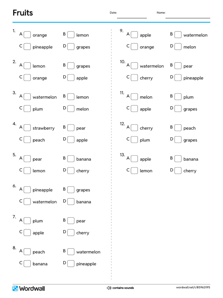 Fruits Quiz | PDF