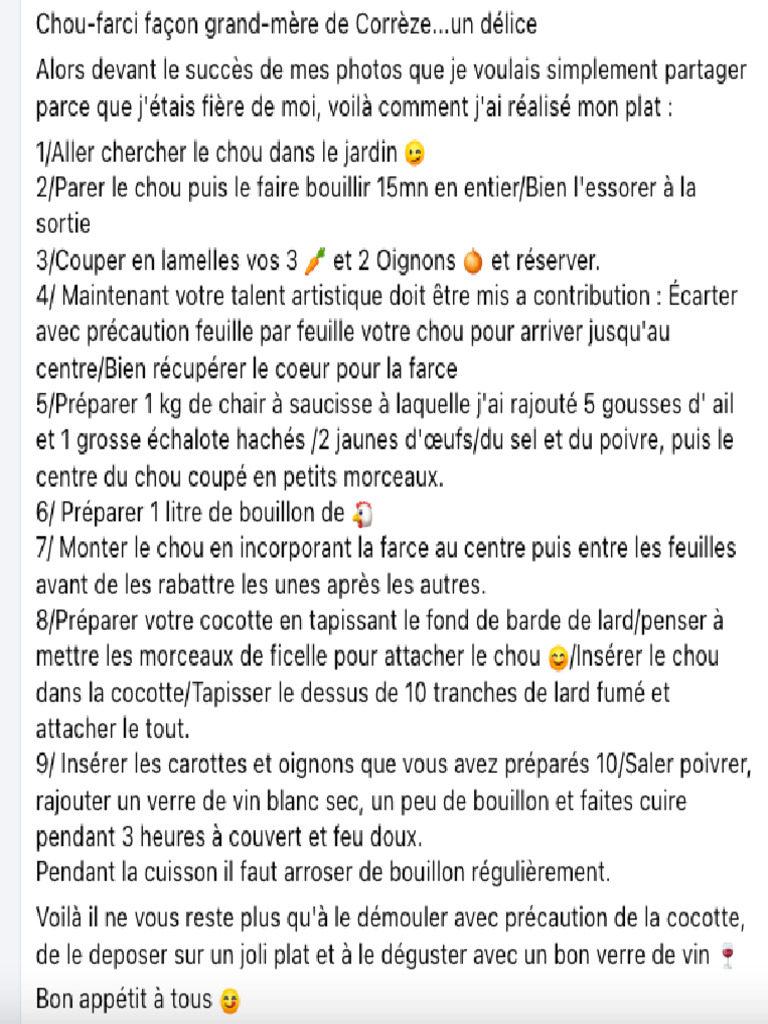 Recette Chou Farci | PDF