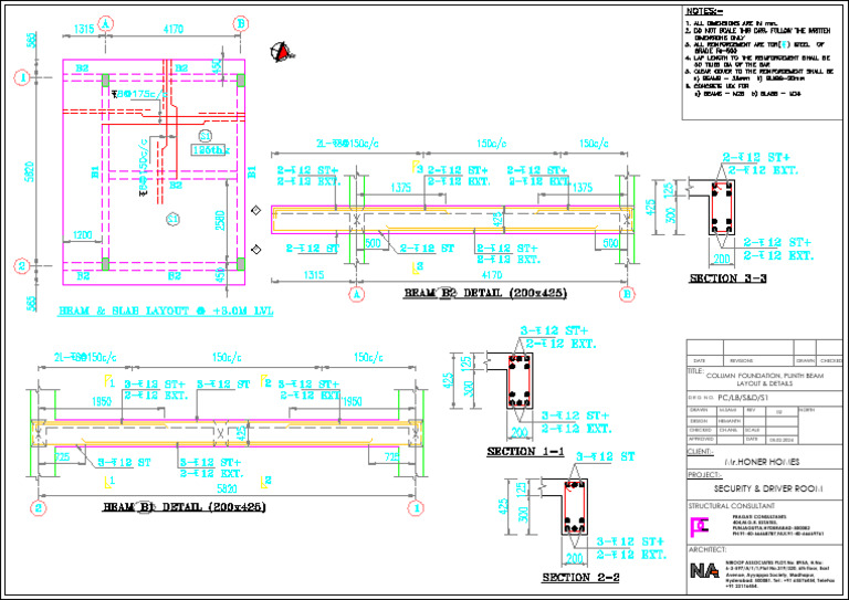 Security Block Structural Drawing B1 | PDF