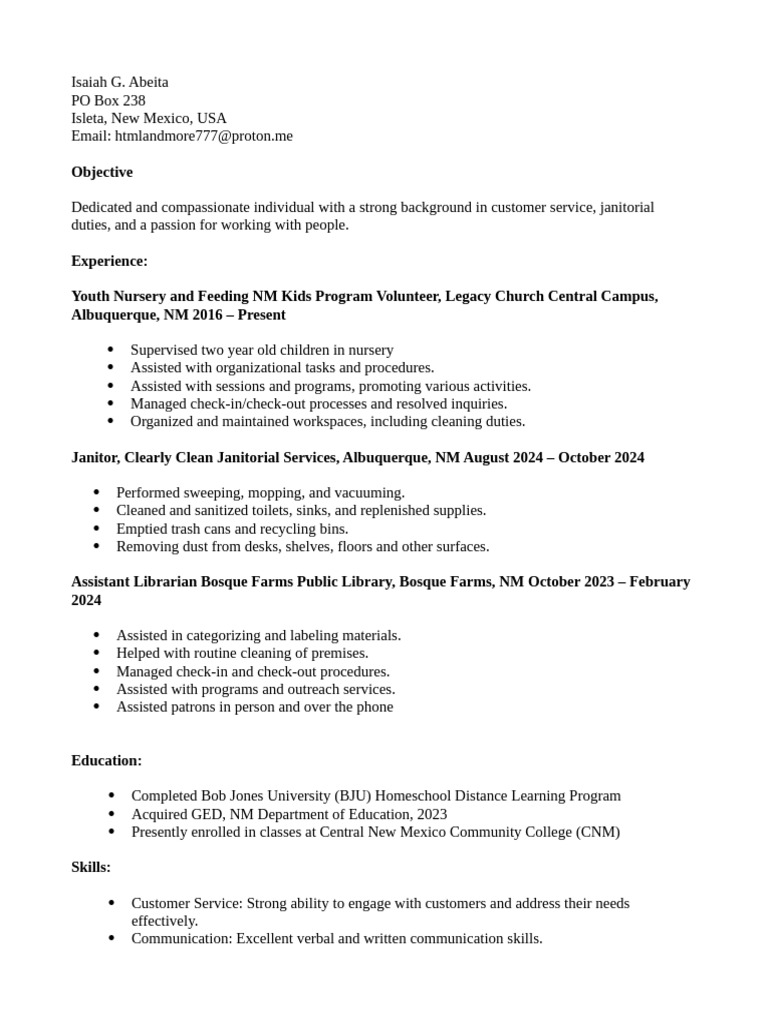 Generic Resume | PDF