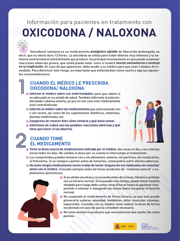 Guía de Uso Seguro de Oxicodona/Naloxona | PDF | Oxicodona ...