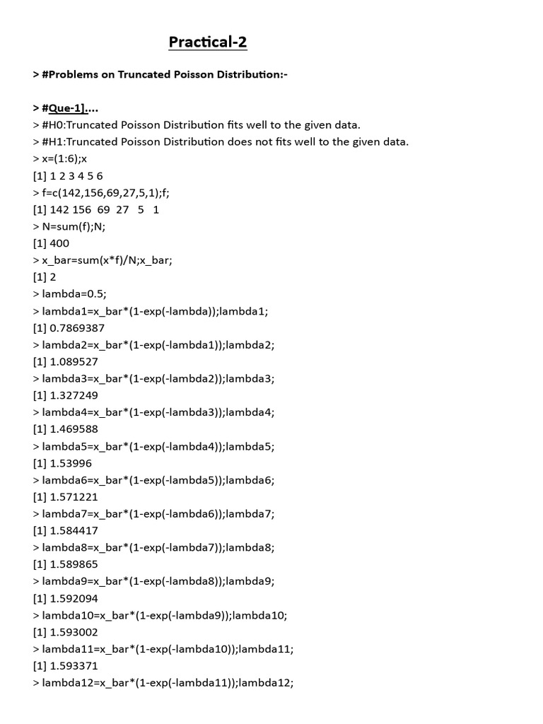 Truncated Poisson (1) | PDF | Statistical Theory | Probability Theory