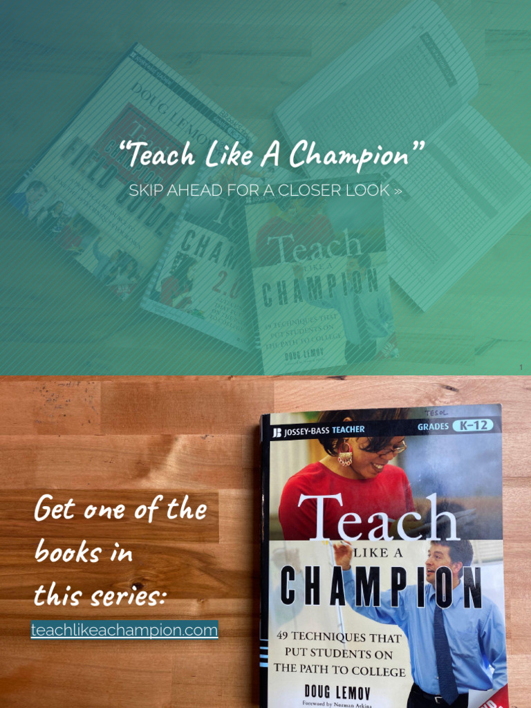 Teach Like A Champion - (Teacher's Copy) - GOOGLE SLIDES VERSION | PDF