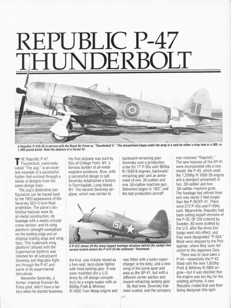 Scale Aircraft Drawings Vol. 2 31 - Republic P-47 Thunderbolt | PDF