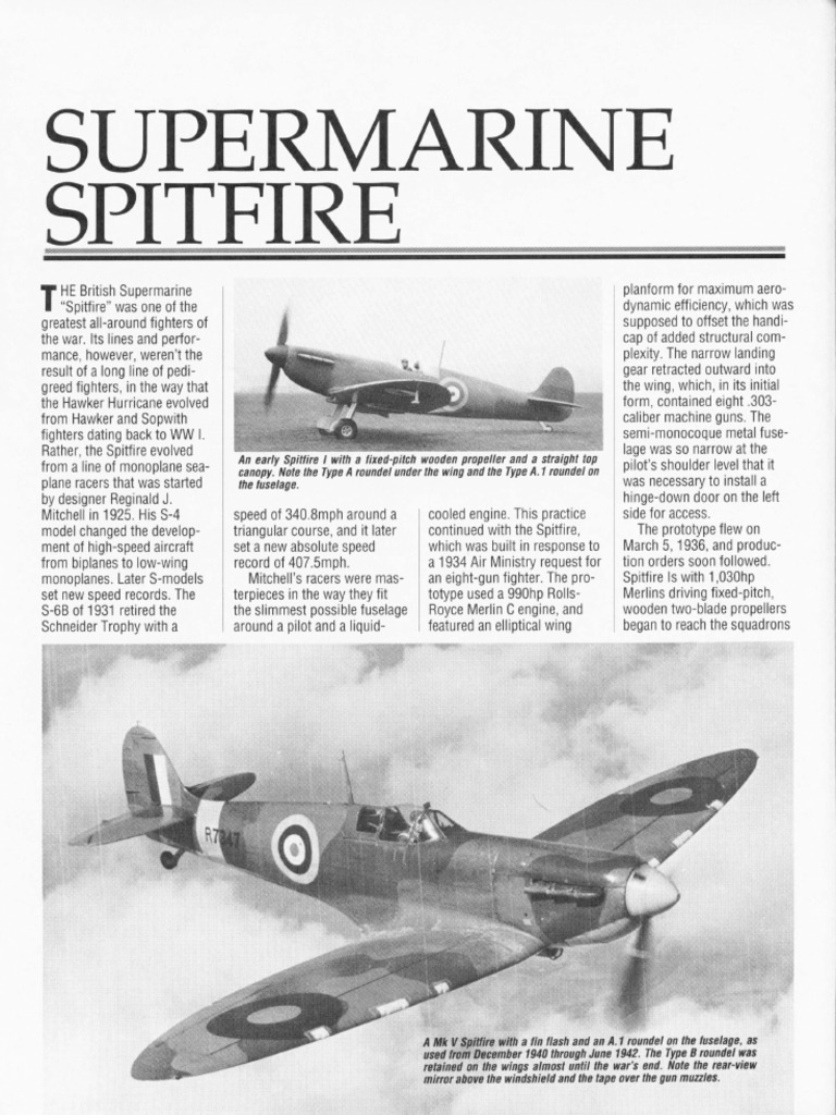 Scale Aircraft Drawings Vol. 2 33 - Supermarine Spitfire | PDF