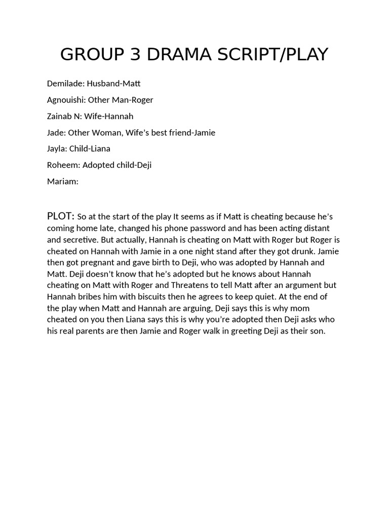 Group 3 Drama Script | PDF