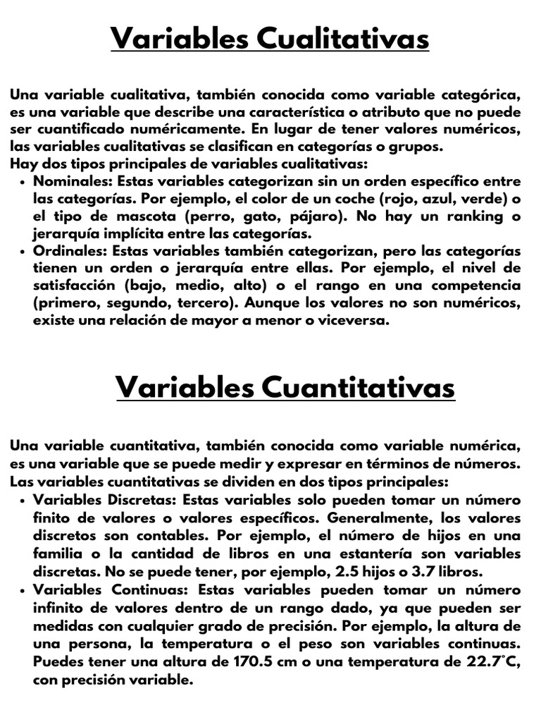 Variables Cualitativas | PDF