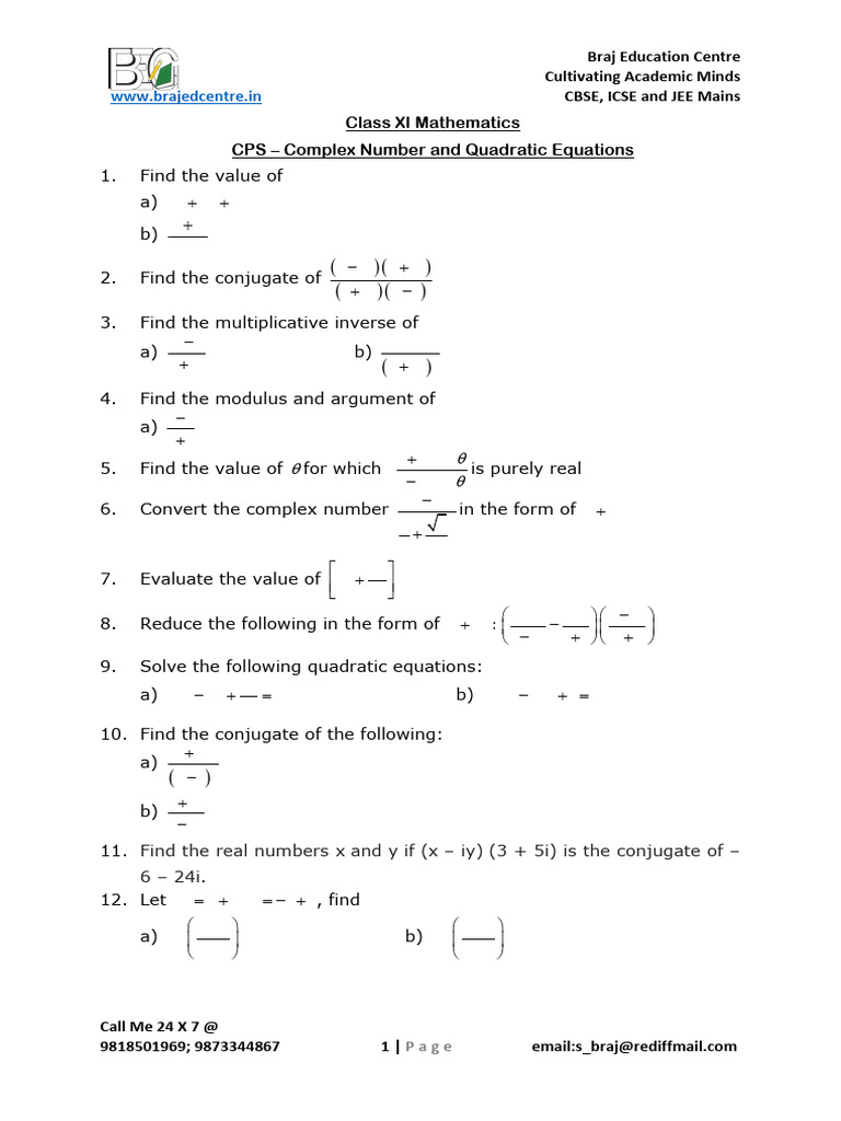 Complex Numbers and Quadratics Guide | PDF