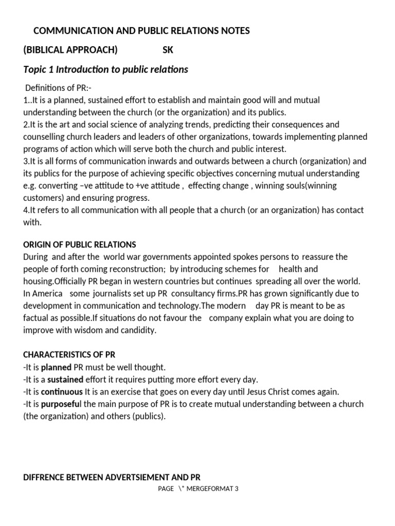 Biblical Public Relations Strategies | PDF | Communication | Nonverbal ...