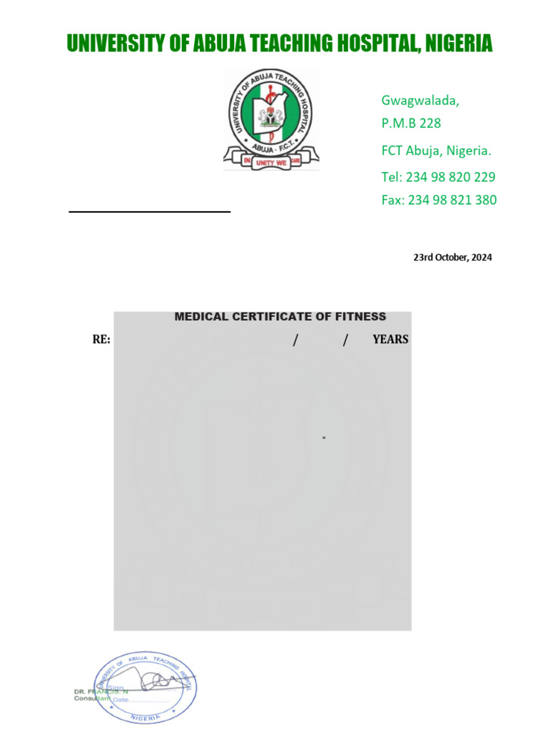 Damola NYSC Medical Fitness | PDF