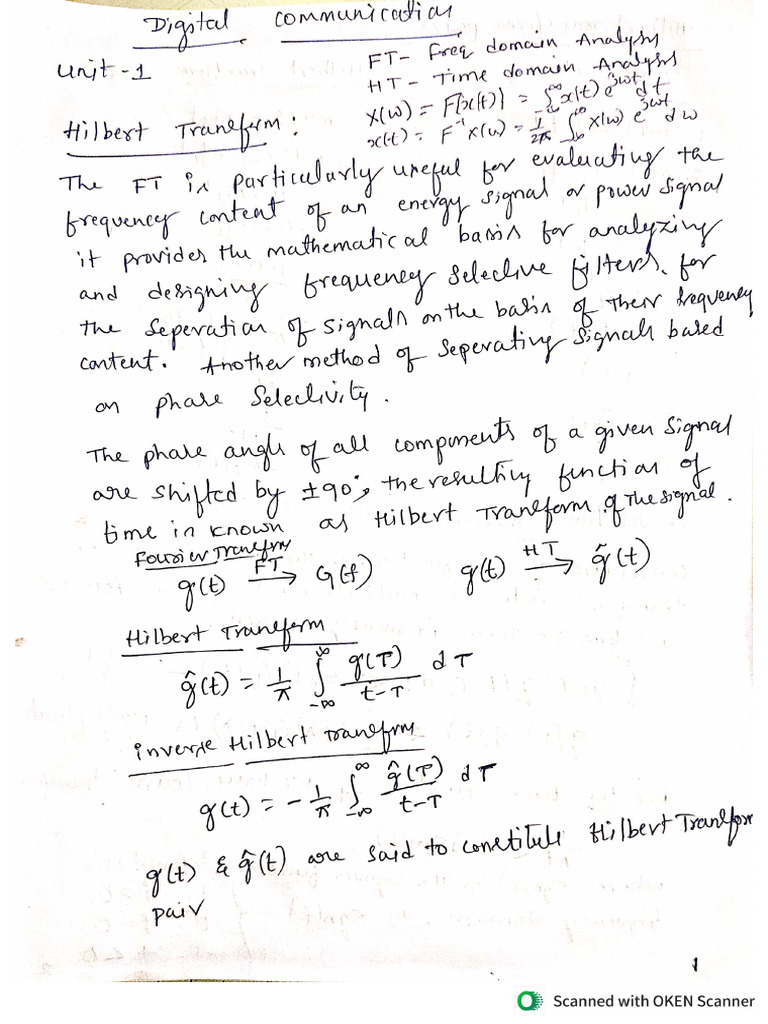 Digital Communication Module-01 | PDF