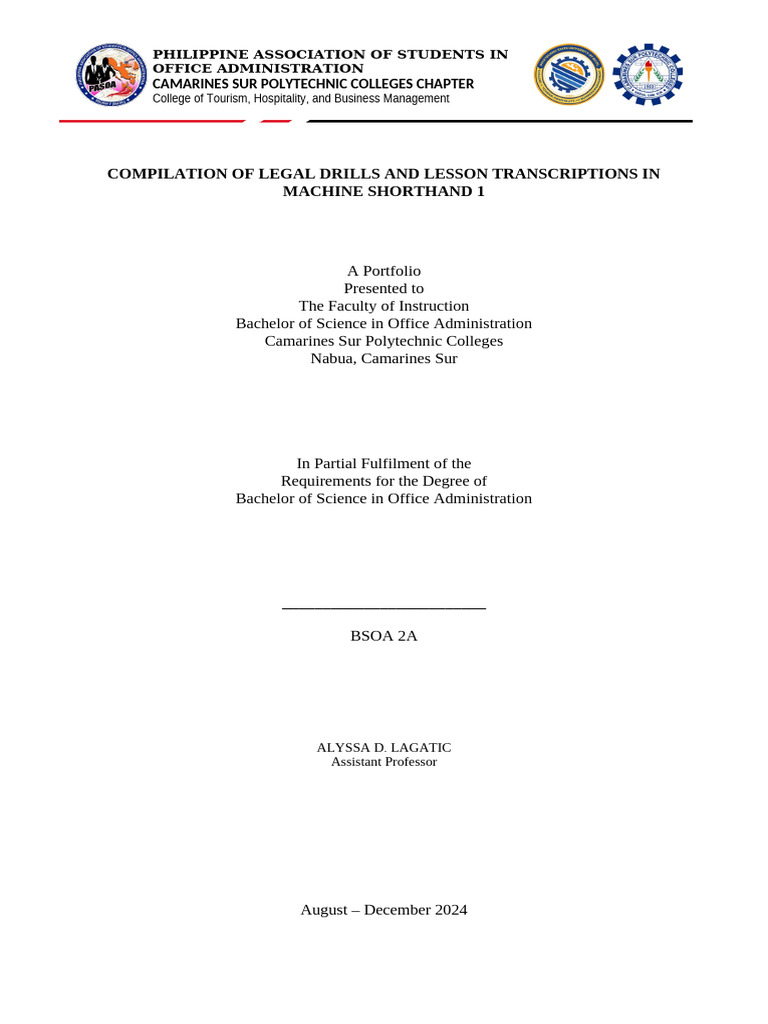 Portfolio in Machine Shorthand For 2024 | PDF | Phonetics | Linguistics