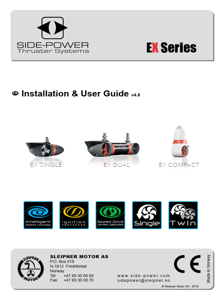 EX180 Inst Og User Guide | PDF | Stern | Sheet Metal