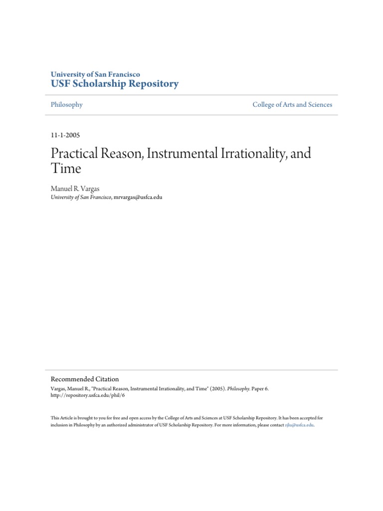 Practical Reason, Instrumental Irrationality, and Time | PDF ...