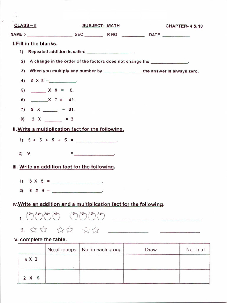CBSE Class 2 Maths Practice Worksheets | PDF