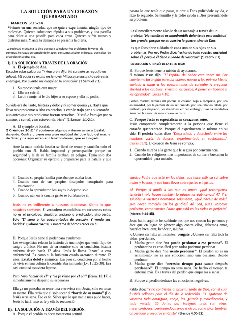 La Solución Para Un Corazón Quebrantado | PDF | Jesús | Oración