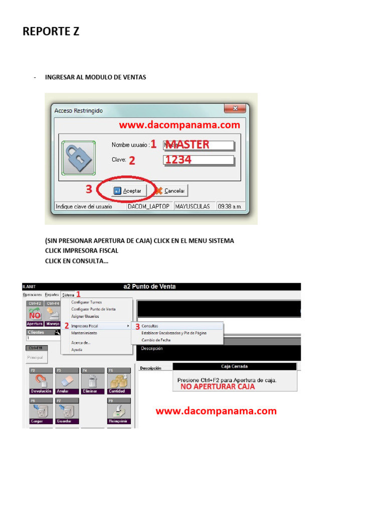 Generar Reporte Z en Sistema de Ventas | PDF